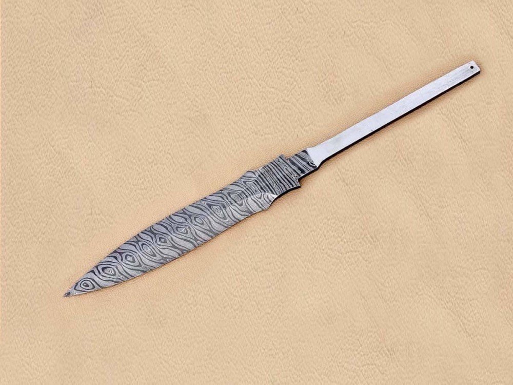 Twisted Damascus Steel Custom Made 2 Edged Dagger Blade Blank - Call Us ...