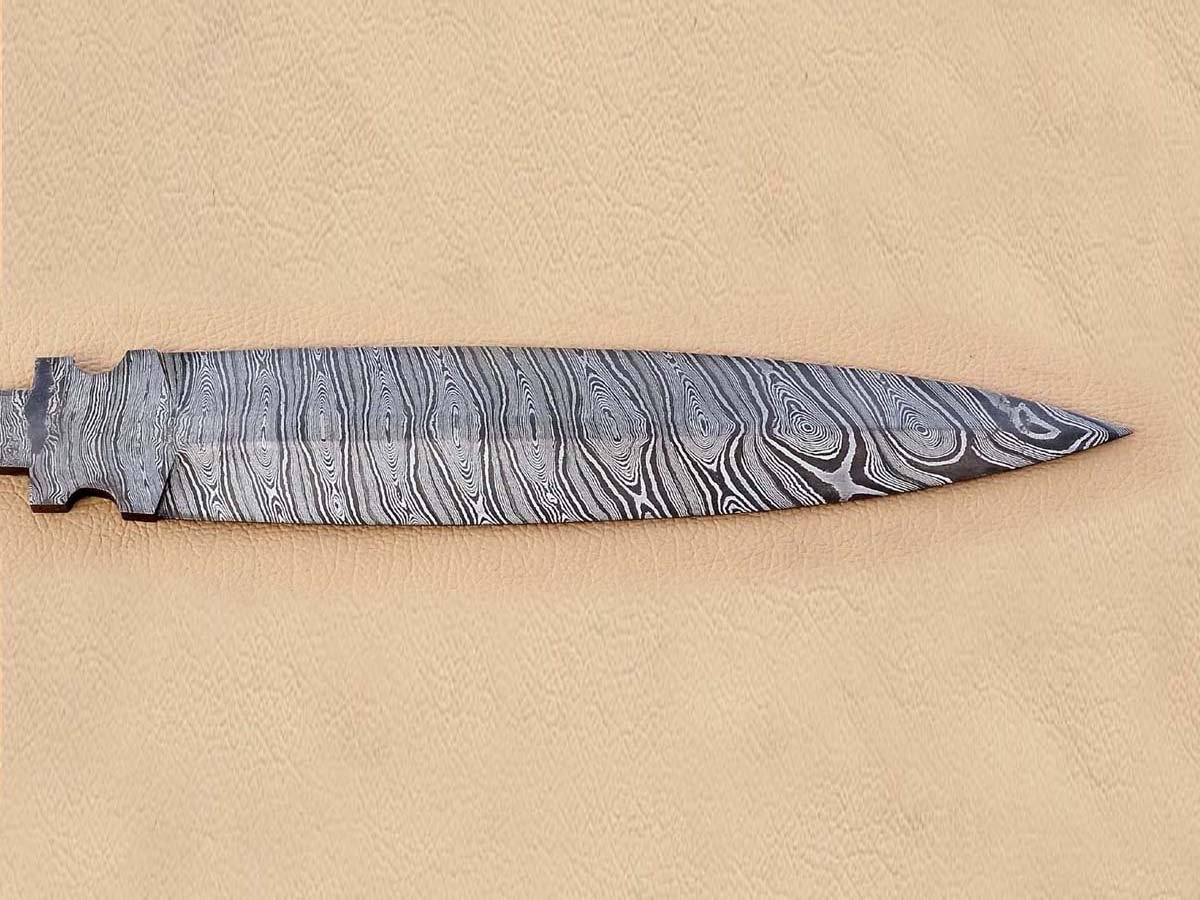 Twisted Damascus Steel Custom Made 2 Edged Dagger Blade Blank - Call Us ...