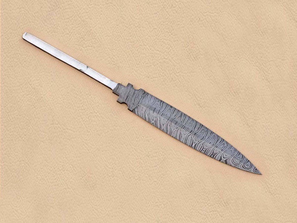 Twisted Damascus Steel Custom Made 2 Edged Dagger Blade Blank - Call Us ...
