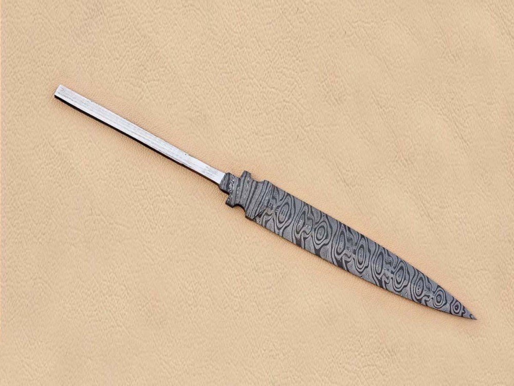 Twisted Damascus Steel Custom Made 2 Edged Dagger Blade Blank - Call Us ...