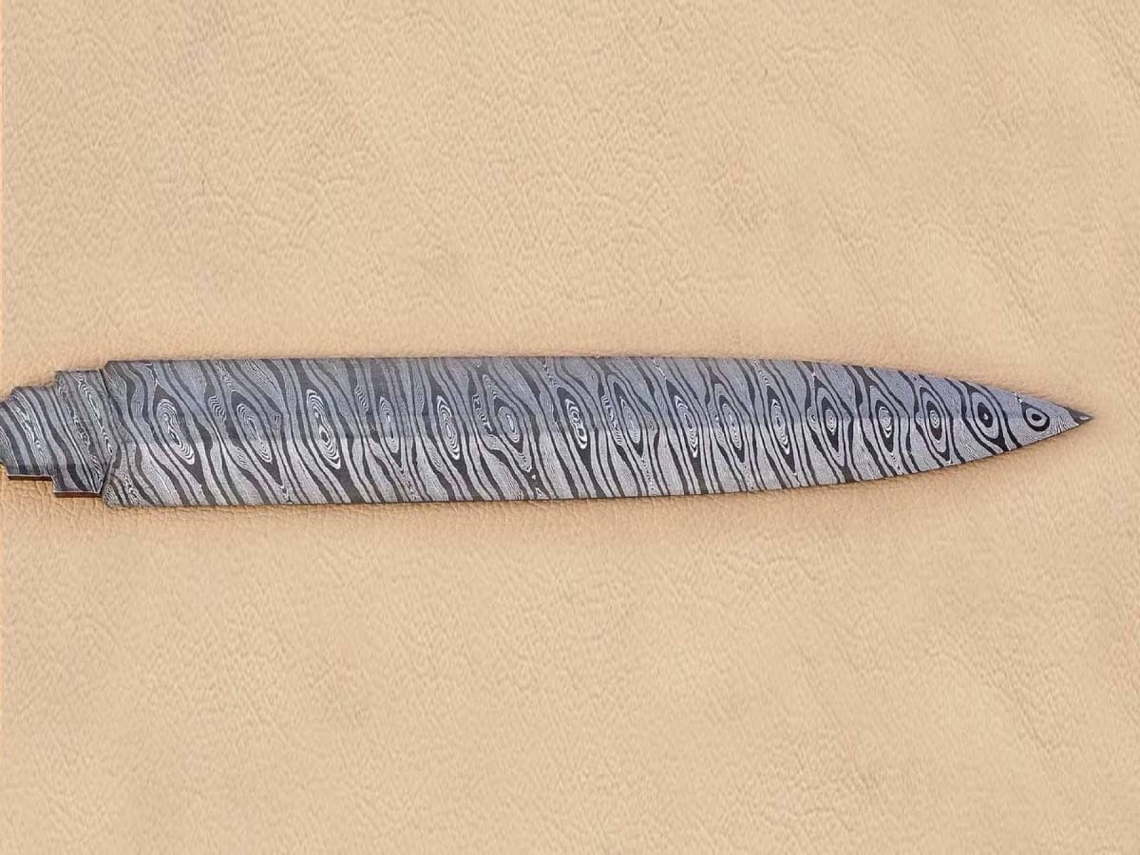 Twisted Damascus Steel Custom Made 2 Edged Dagger Blade Blank - Call Us ...